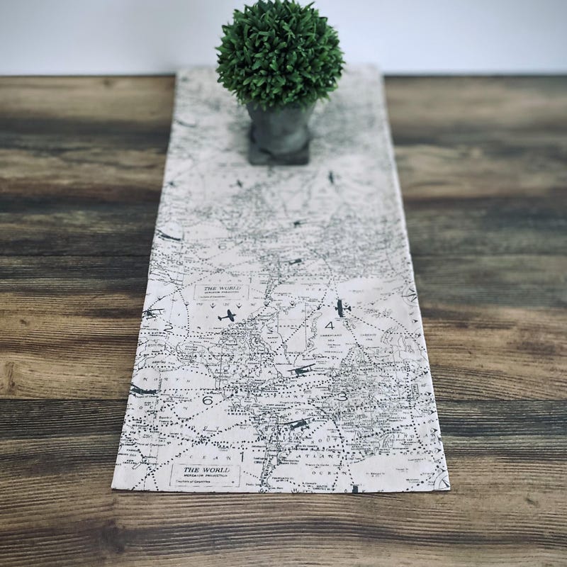 Linen World Map - Etsy
