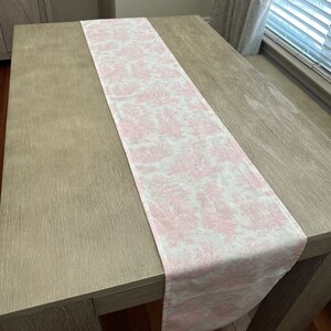 Light Pink Toile Table Runner Table Centerpiece Traditional Table ...