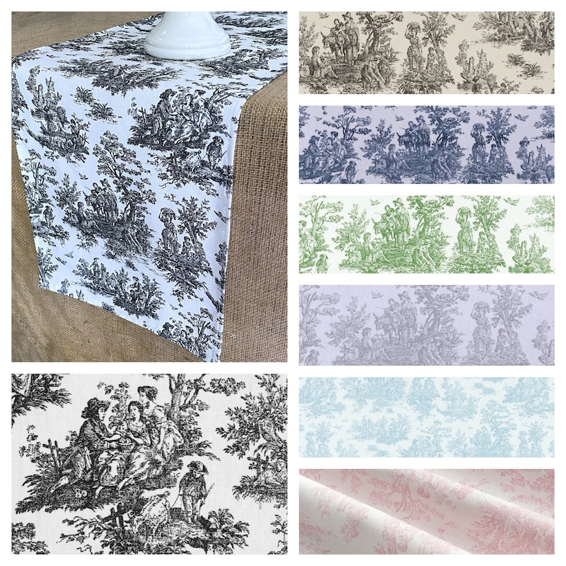 Green Toile Table Linens - Etsy