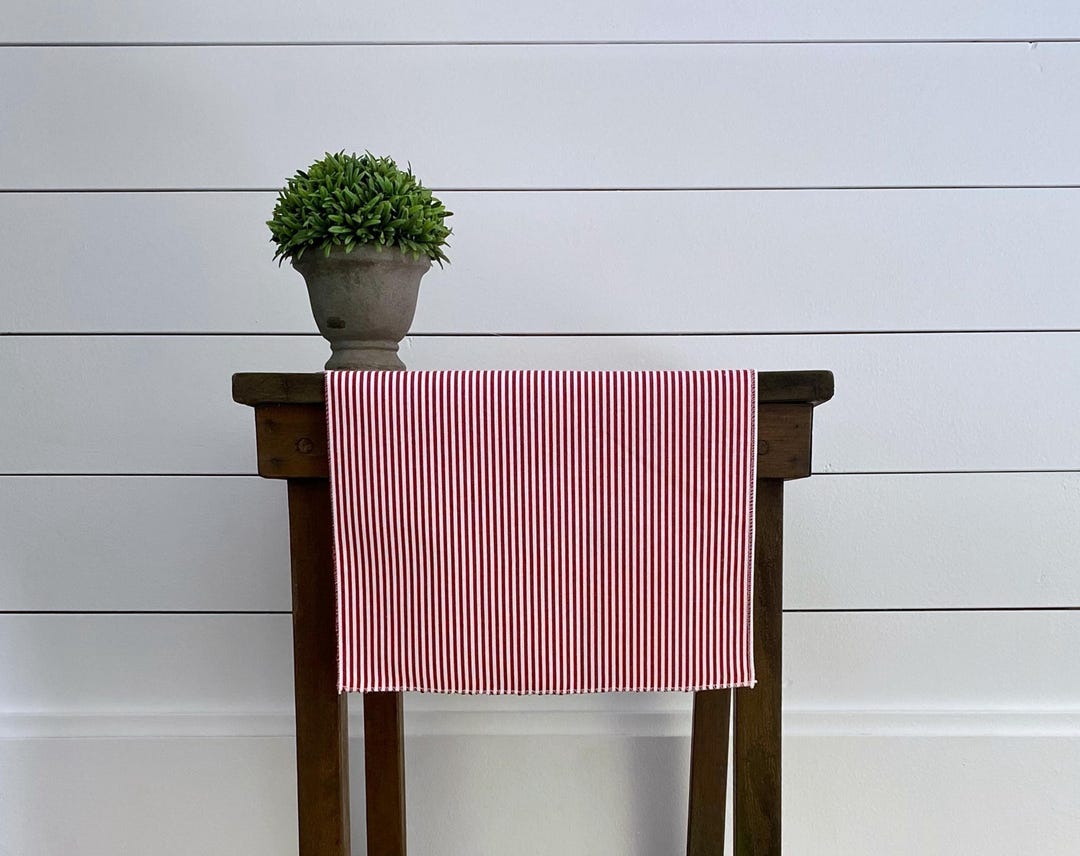 Red Stripe Table Runner Red and White Candy Cane Centerpiece Vintage ...