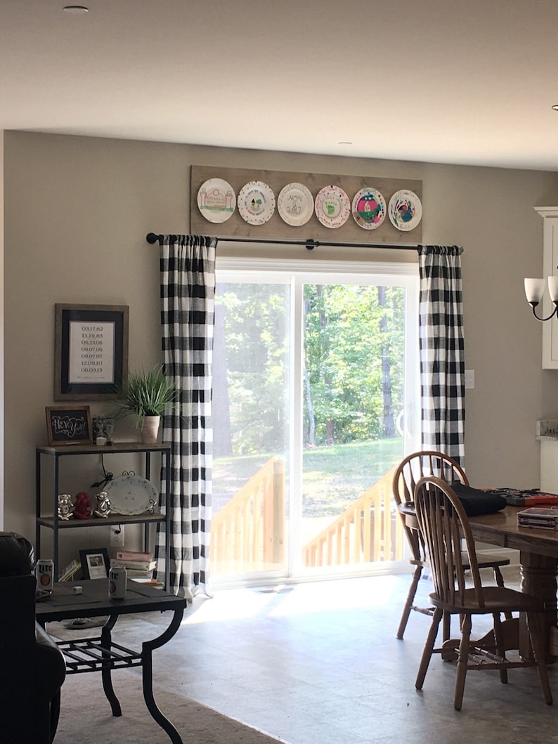 Tan Taupe Beige Ecru Curtains Buffalo Check Plaid Curtain - Etsy