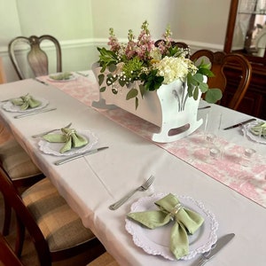 Light Pink Toile Table Runner Table Centerpiece Traditional Table ...