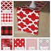 Red Table Runner Stripe Quatrefoil Polka Dot Plaid Rustic Home - Etsy