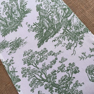 Green Toile Table Runner Centerpiece Traditional Linens Colonial ...
