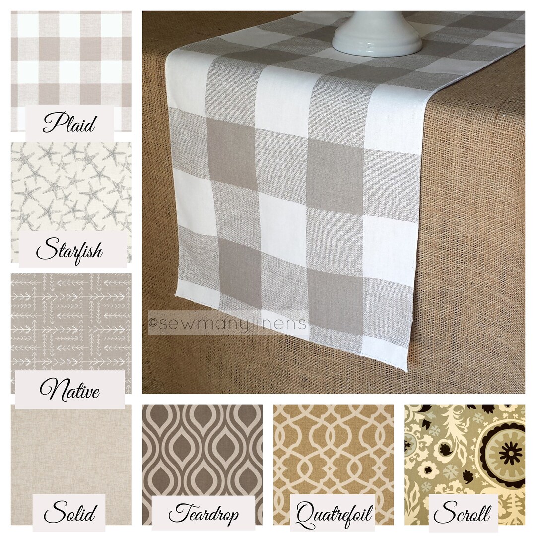 Tan Taupe Beige Ecru Table Runner Rustic Home Decor Farmhouse ...