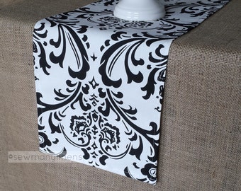Colonial Toile Black and White Table Runner Dining Rectange Holidays ...
