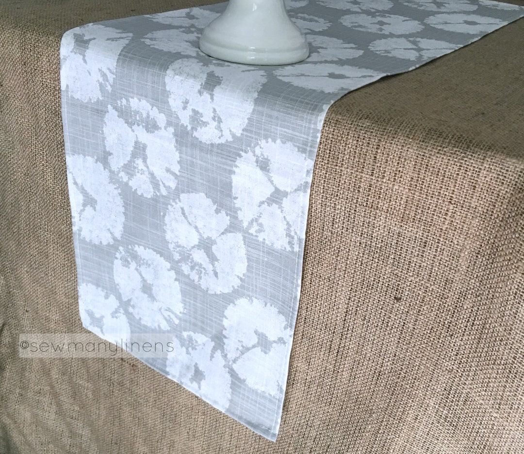 Gray Table Runner Nautical Coastal Living Beach House Linens Sand ...