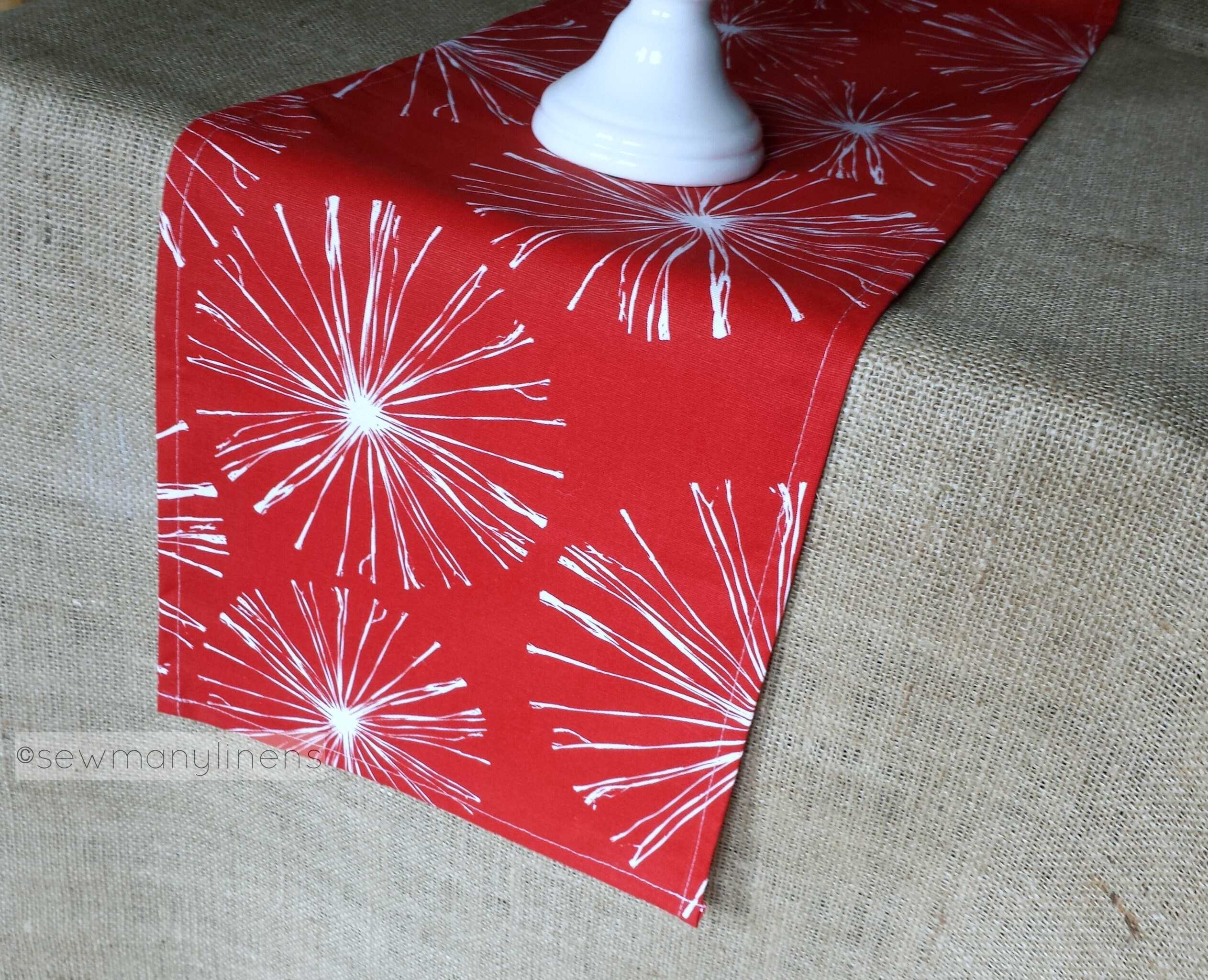 Red Table Runner Stripe Quatrefoil Polka Dot Plaid Rustic Home - Etsy