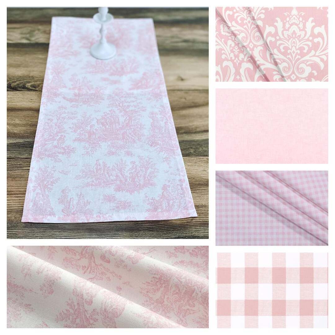 Light Pink Table Runner Blush Home Decor Table Linens Baby Girl Shower ...