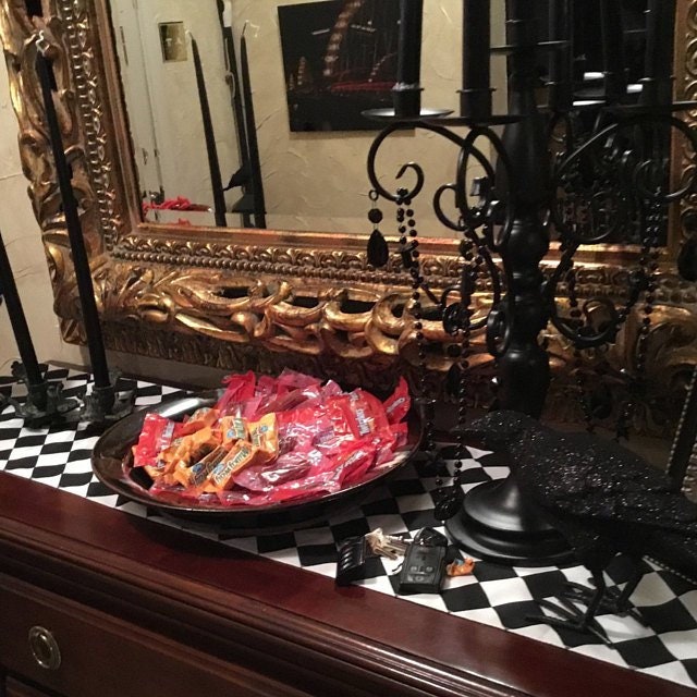 Black and White Diamond Table Square Overlay Harlequin Table - Etsy