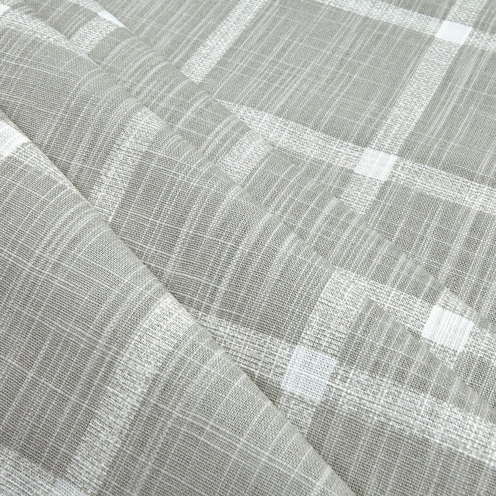 Gray Windowpane Plaid Curtain Panels Modern Farmhouse Home Decor Rustic ...