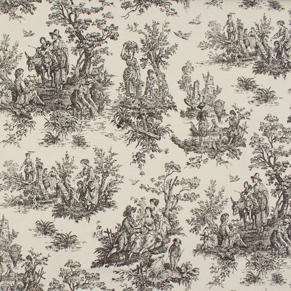 Black Toile Kitchen Curtains