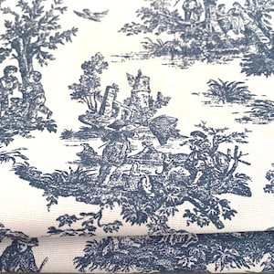 Dark Blue Toile Curtains French Colonial Home Decor Window Treatments ...