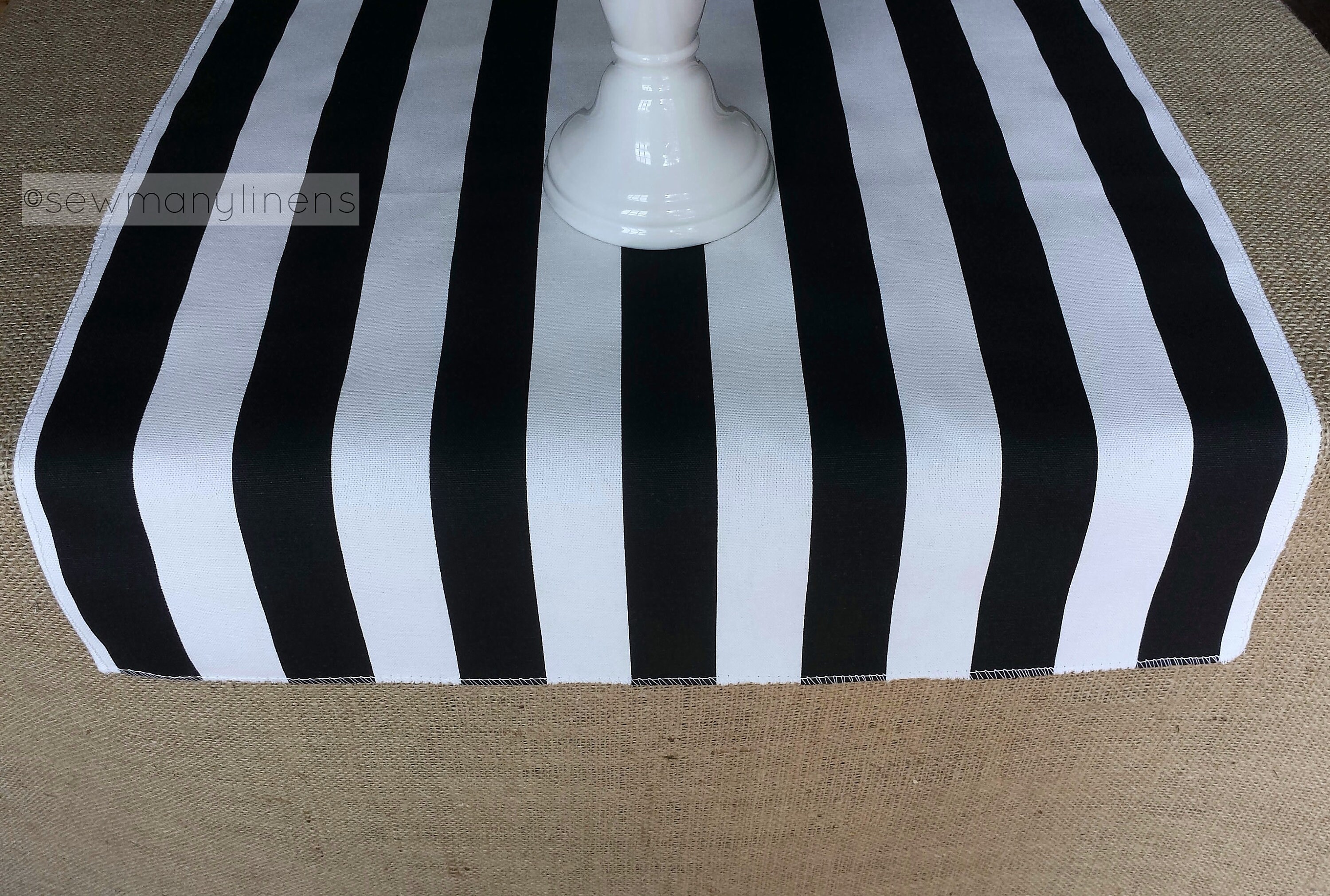 Black Stripe Tablecloth Table Cover Modern Linens Overlay Minimalist ...