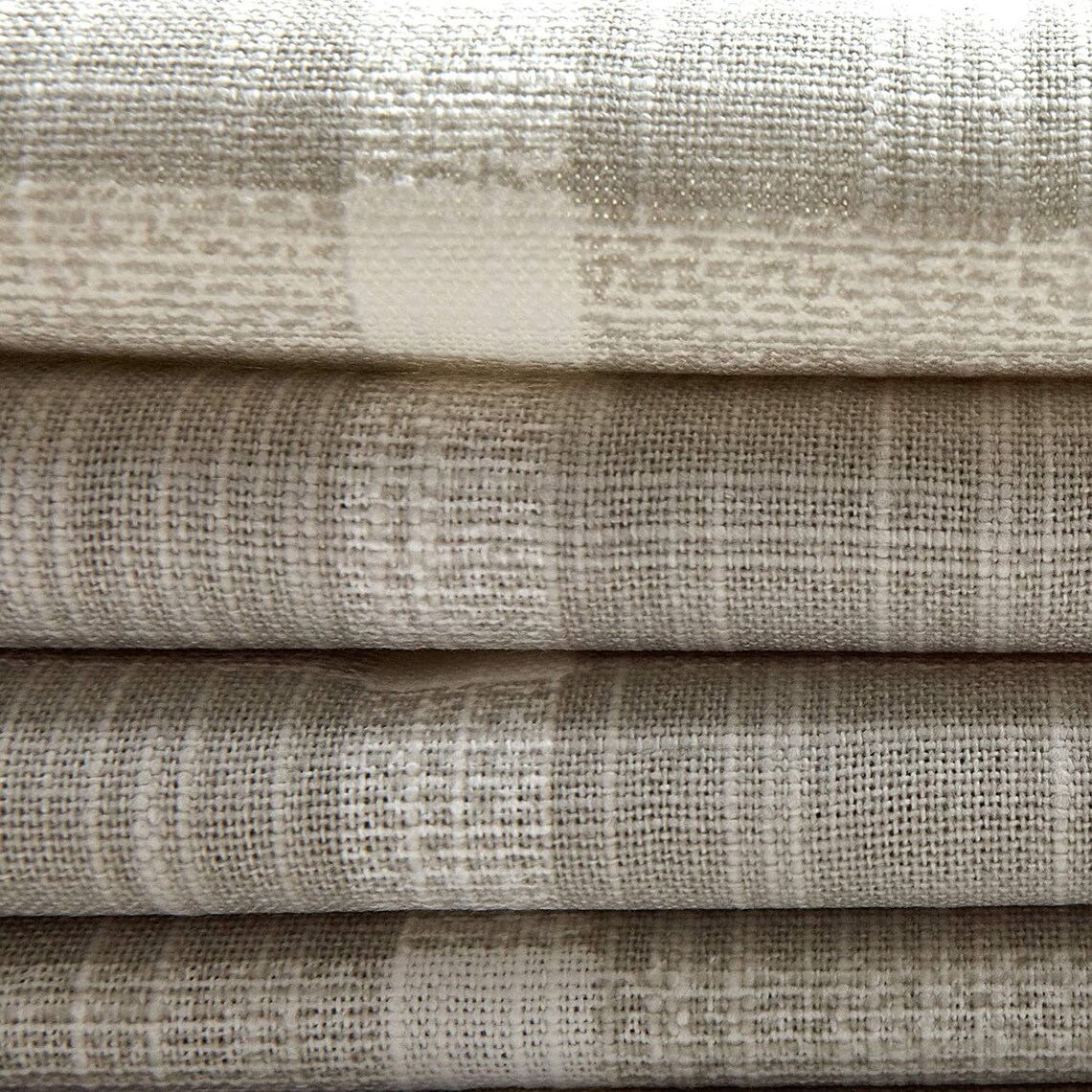 Gray Windowpane Plaid Curtain Panels Modern Farmhouse Home Decor Rustic ...
