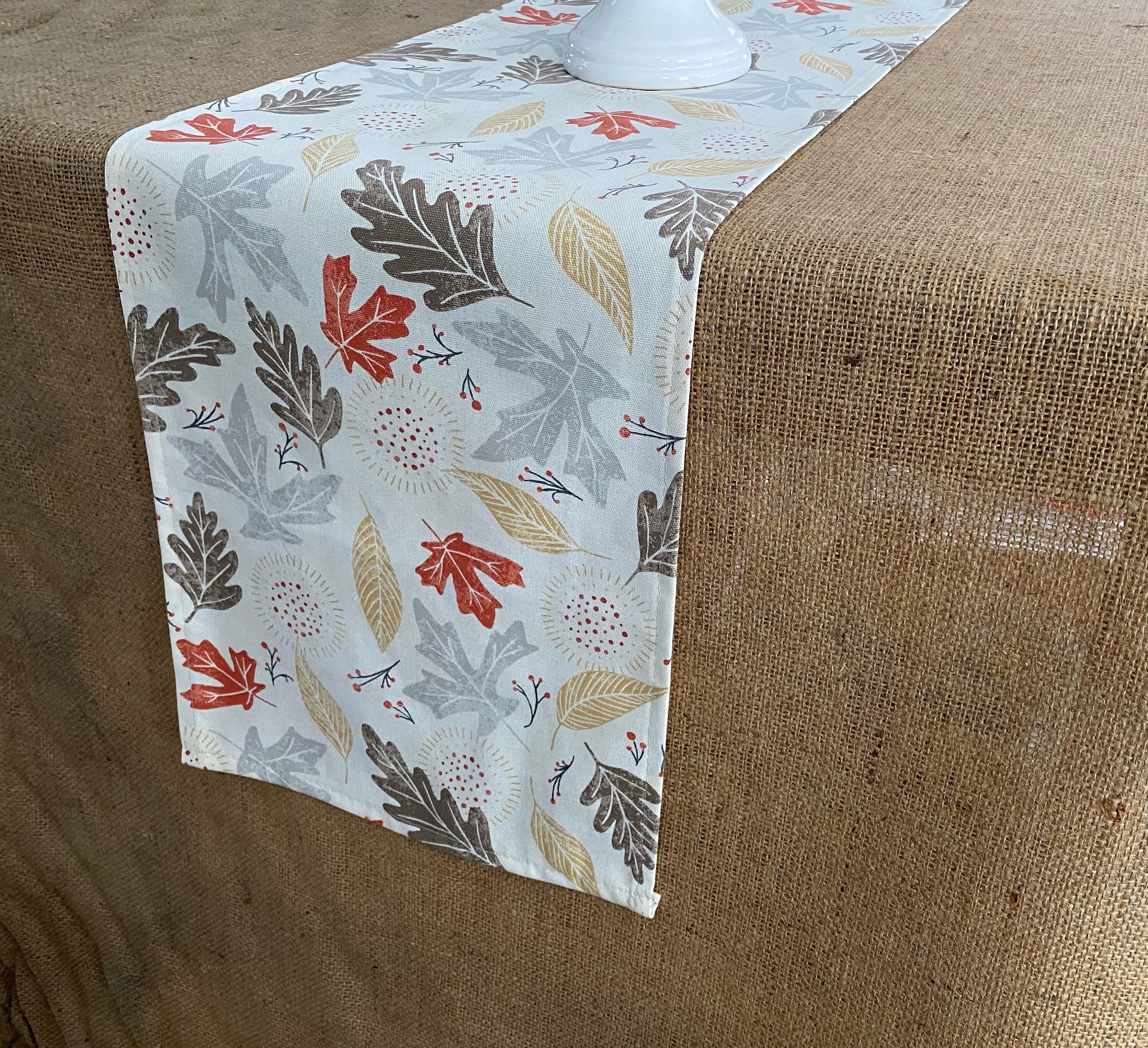 Autumn Leaves Table Runner Orange Brown Fall Vine Home Decor Fall Table ...