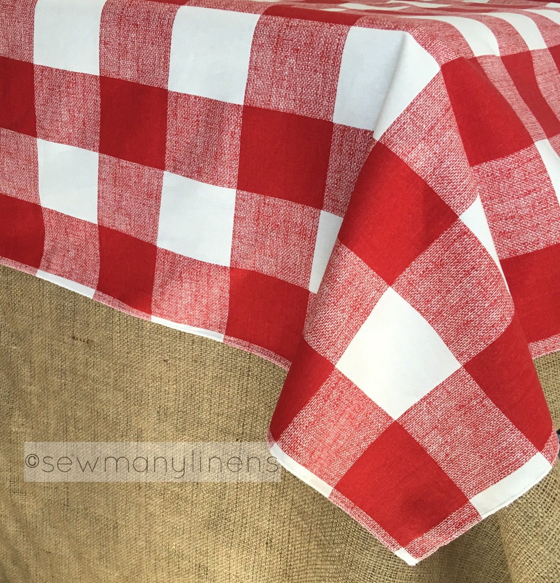Red Plaid Table Square Overlay Red Buffalo Check Tablecloth Rustic ...