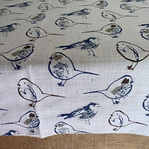 Blue Bird Tablecloth Table Cover Country Rustic Decor Cloth Overlay ...