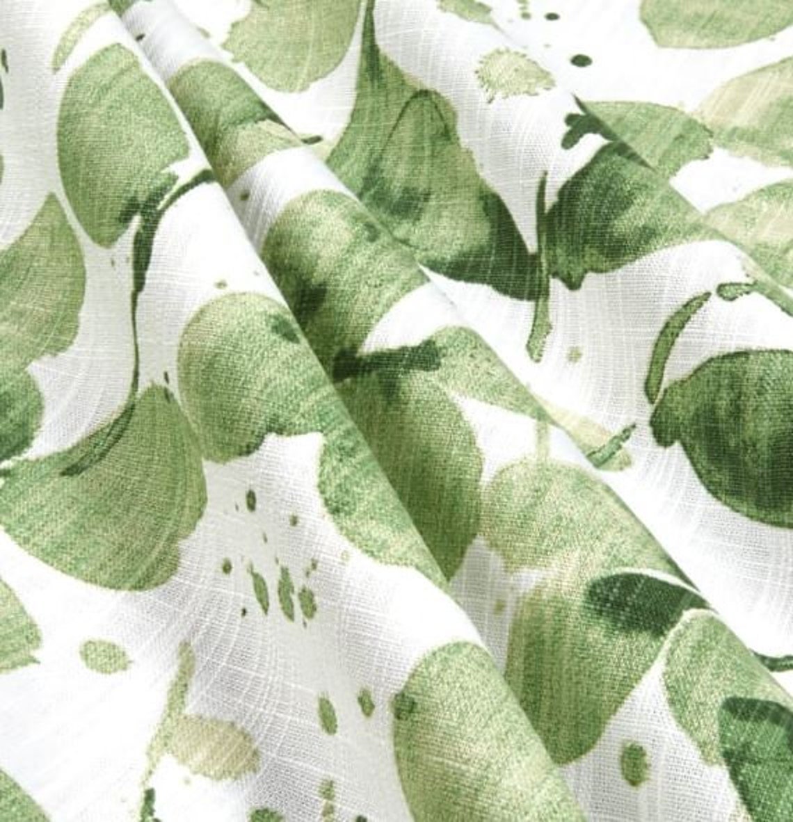 Green Curtains Eucalyptus Leaves Vine Curtain Panels Ombre Watercolor ...