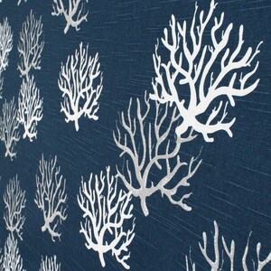 Nautical Table Runner Indigo Navy Blue Coral Reef Centerpiece Sea Life ...
