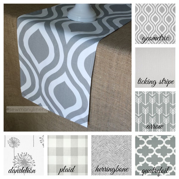 Gray Table Runner - Etsy