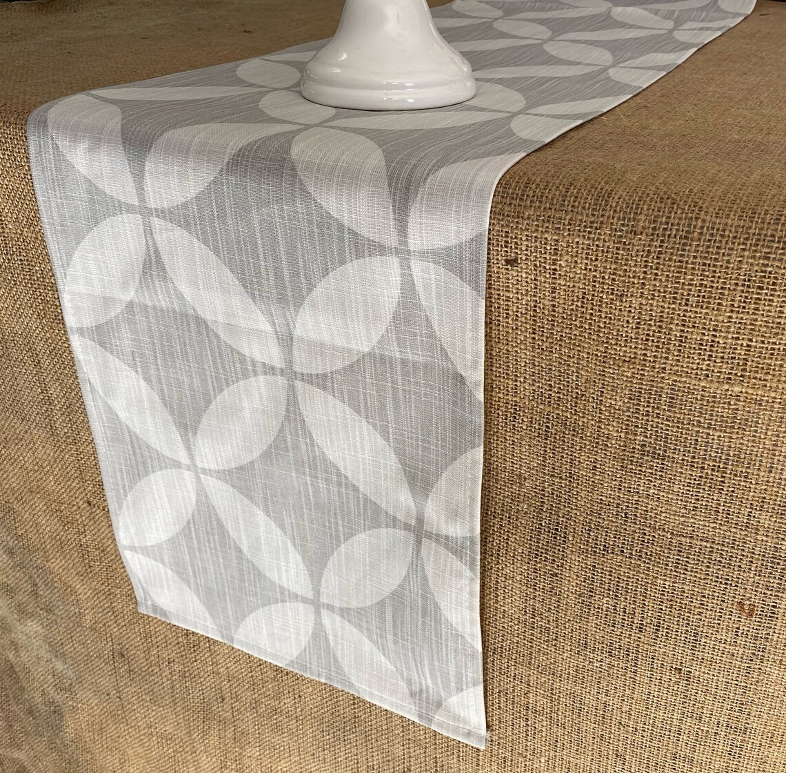 Gray Table Runner Modern Farmhouse Home Decor Table | Etsy
