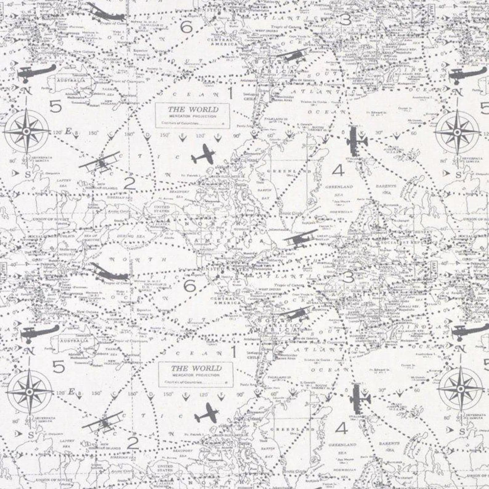 Vintage Airplane Table Runner Table Centerpiece Retro Home Decor Air ...