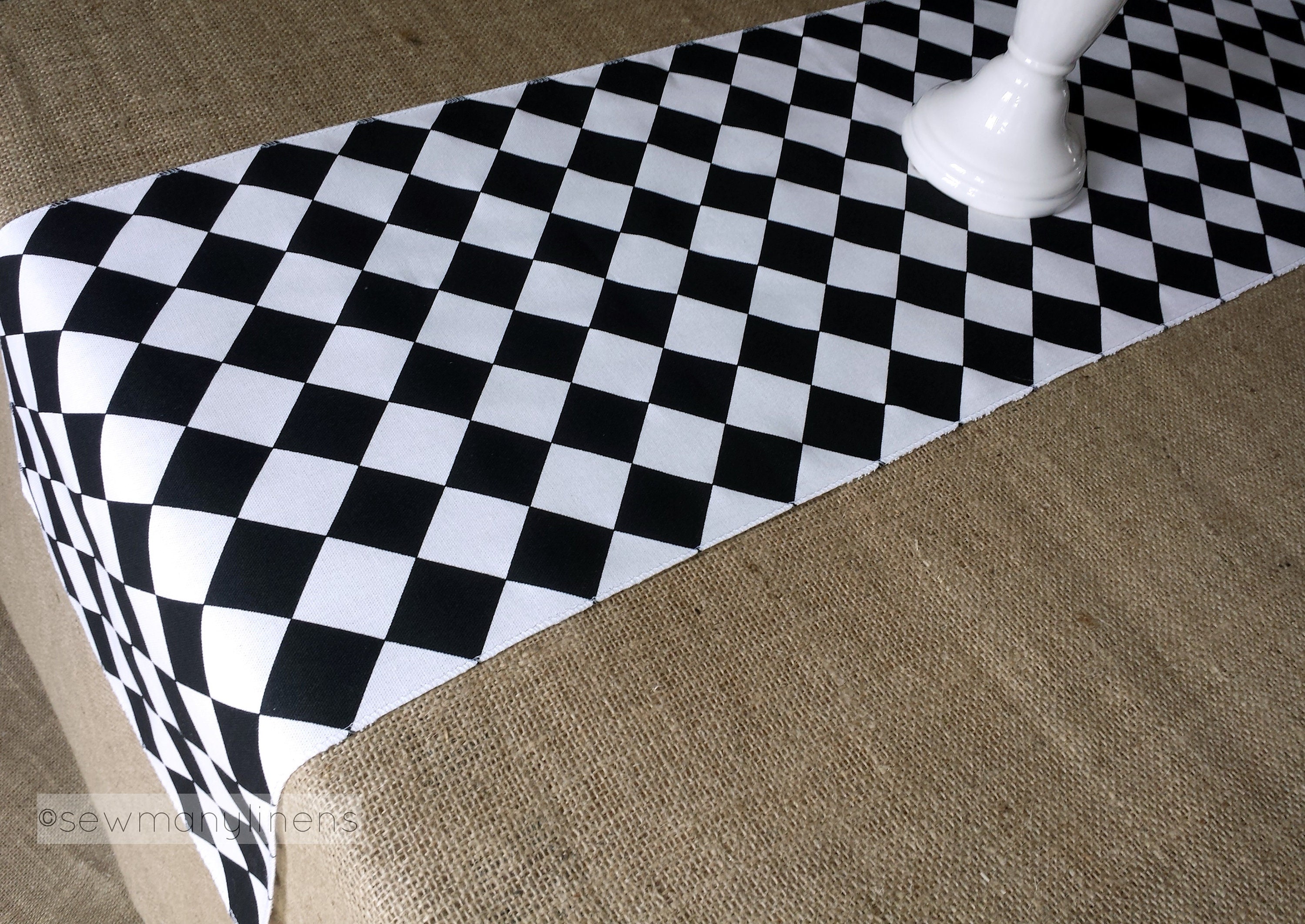 Black and White Diamond Tablecloth Harlequin Table Cover Classic Linens ...