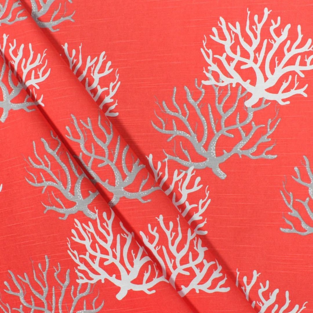 Coral Tablecloth Table Cover Nautical Linens Salmon Overlay Coral Reef ...