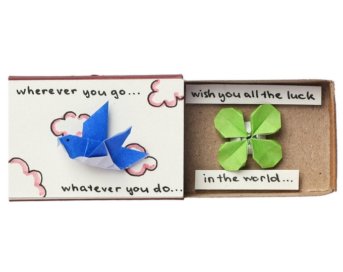 Origami Matchbox Card/ Farewell Good Luck Card/ Wish You All | Etsy