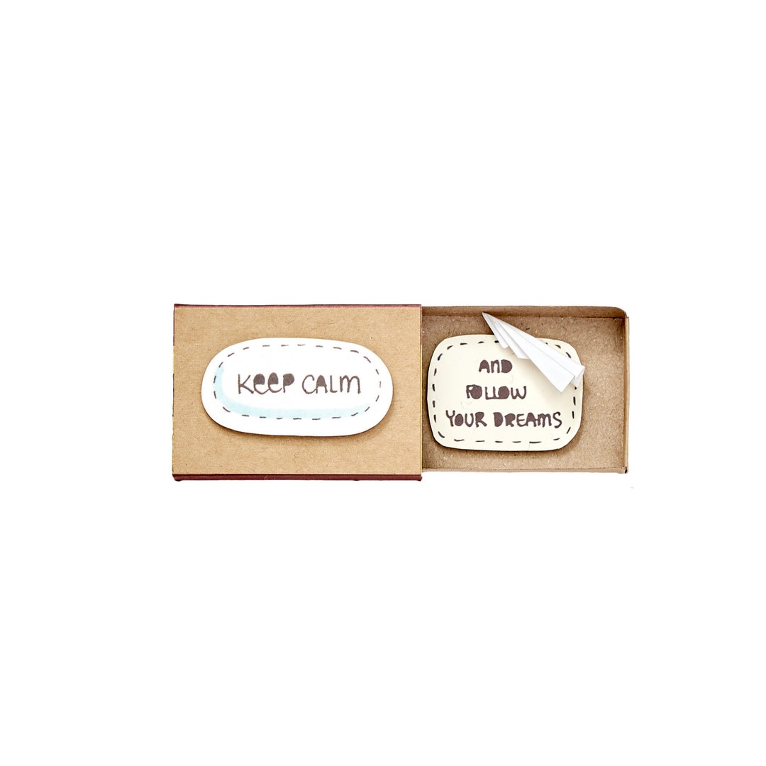 Origami Matchbox Card/ Friendship Card/ Keep Calm and Follow Your Dream ...