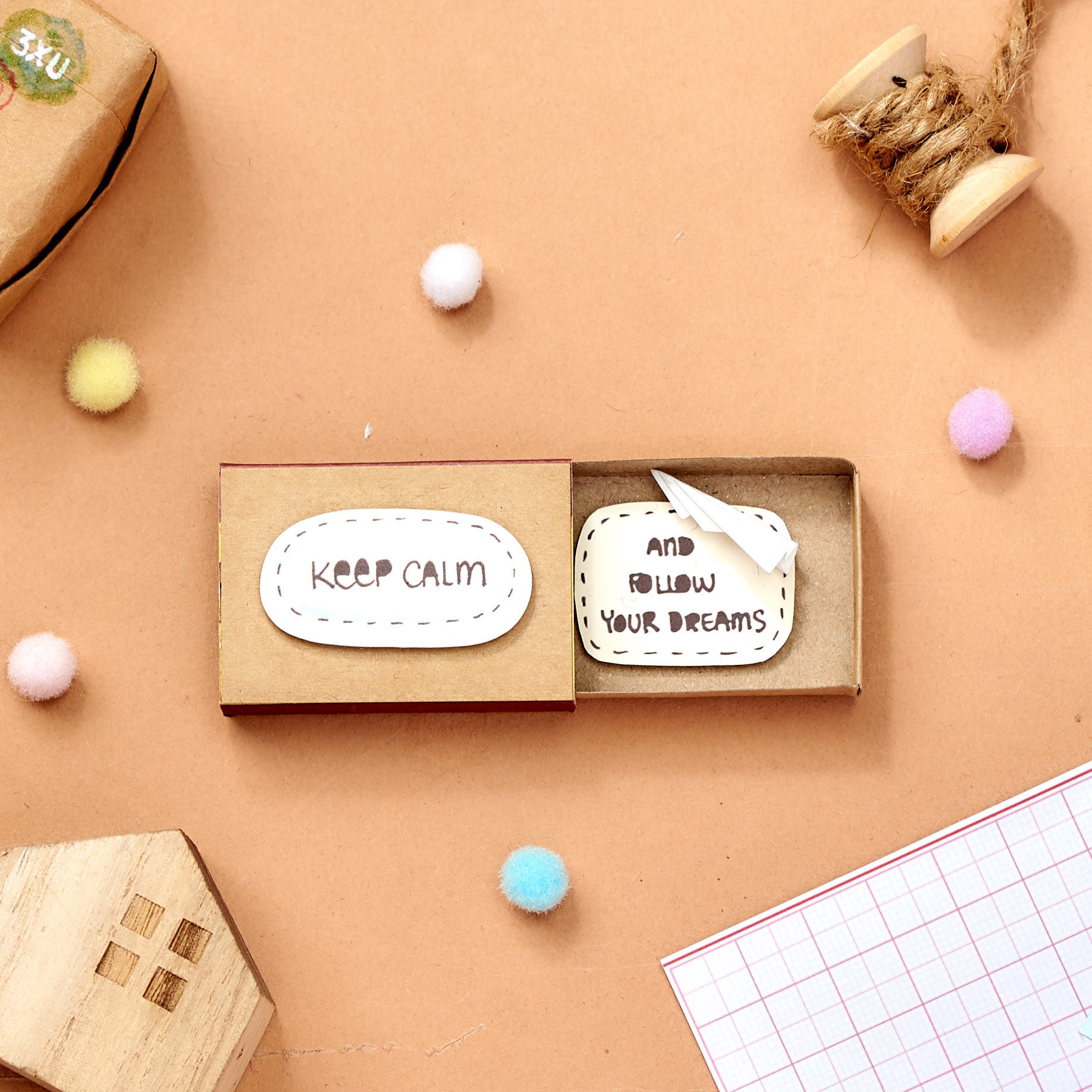 Origami Matchbox Card/ Friendship Card/ Keep Calm and Follow | Etsy