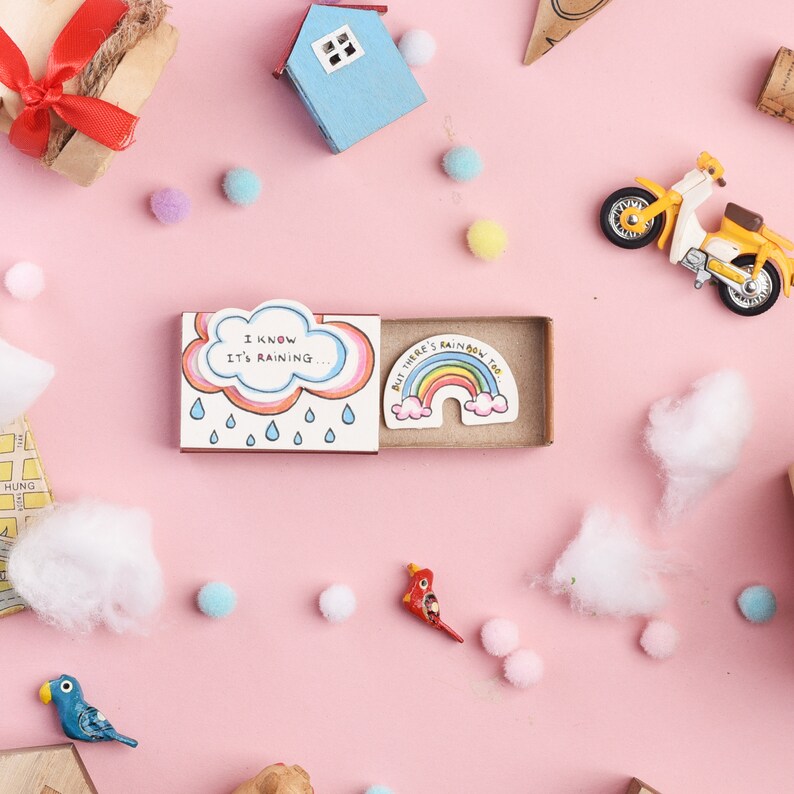 Cute Encouragement Card Matchbox/ Gift box / Message box | Etsy