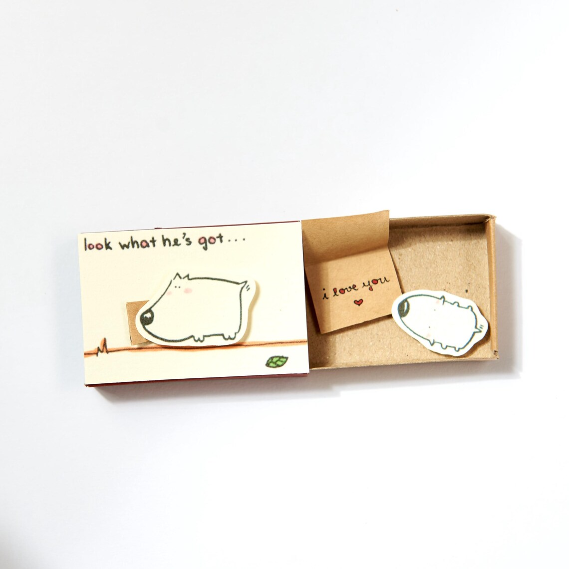 Puppy Love Matchbox Card - Anniversary Gift - I Love You Card - Etsy