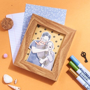 Mini Custom Cat Owner Portrait, Personalized Owner Pet Portrait, Custom ...