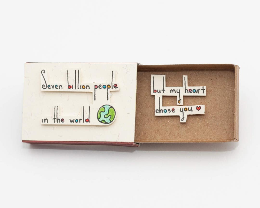 Love Matchbox Card/ Unique Anniversary Card/ I Love You Card/ Romantic ...