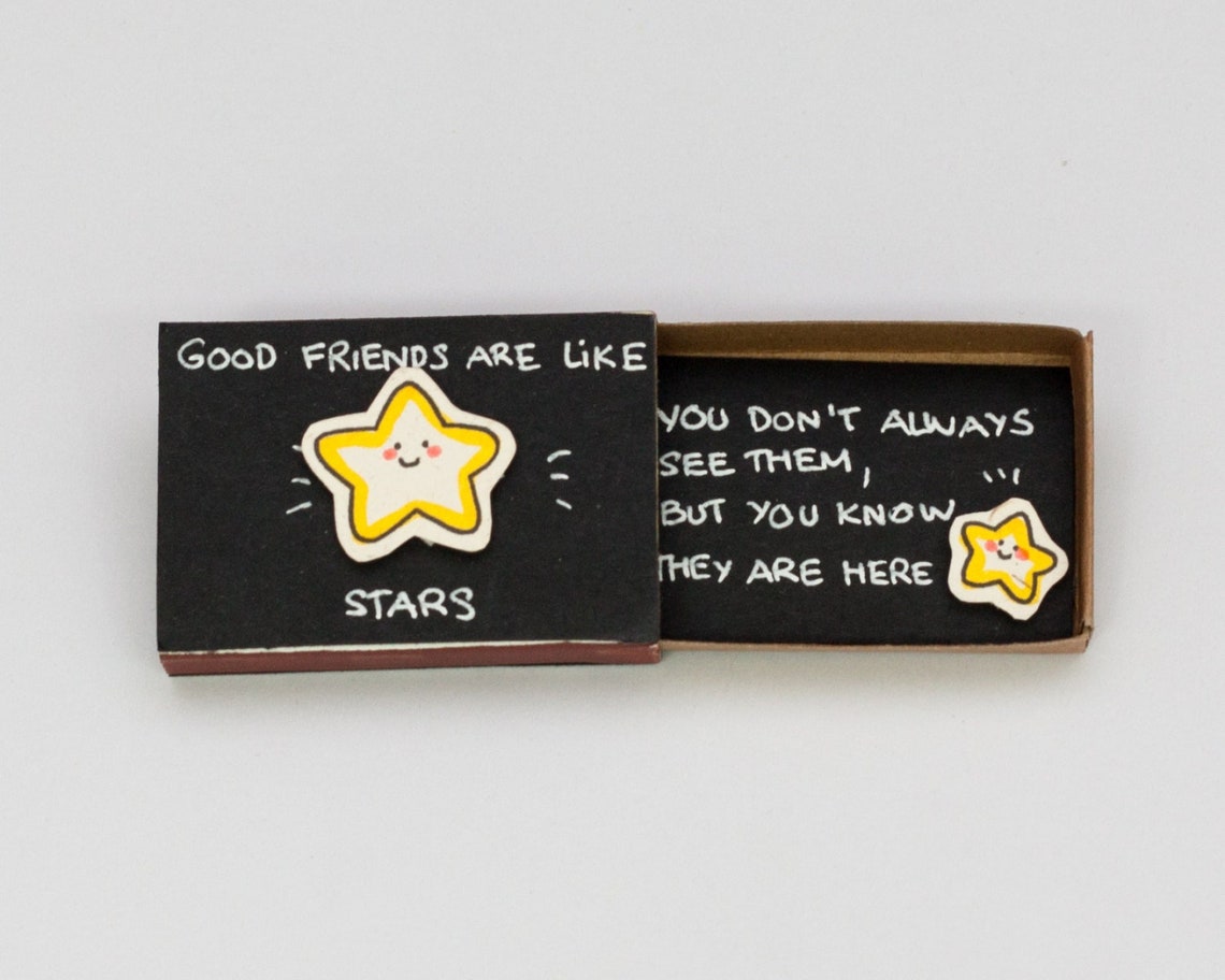 Cute Friendship Card Matchbox/ Gift Box/ good Friends - Etsy