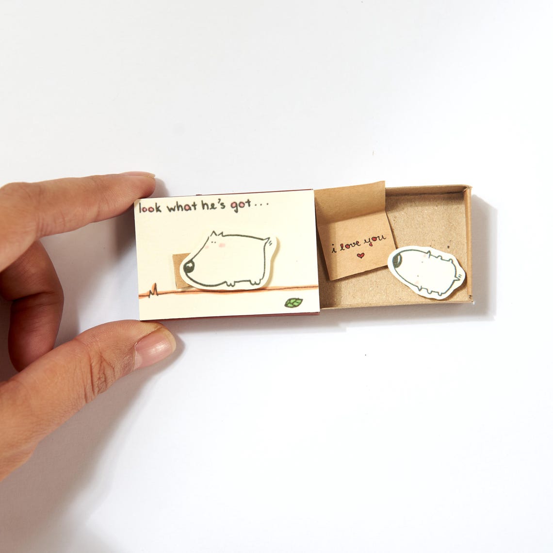 Puppy Love Matchbox Card - Anniversary Gift - I Love You Card - Etsy