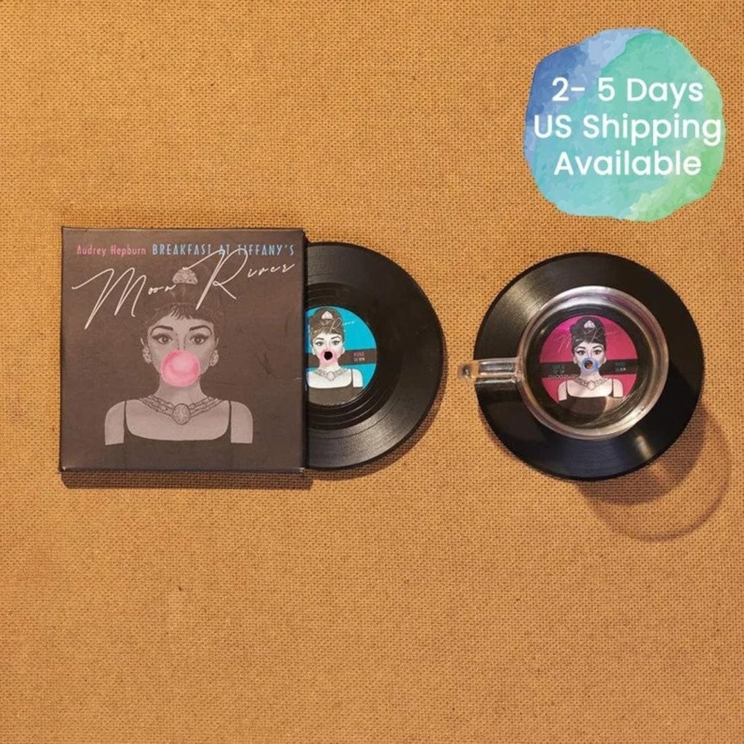 Vinyl Record Coasters, Set of 2, Retro Music Coasters, Decorations ...