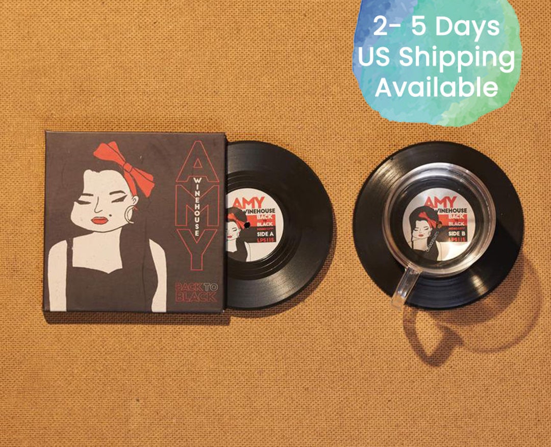 Vinyl Record Coasters, Set of 2, Soul Music Coasters, Blue Jazz Album ...