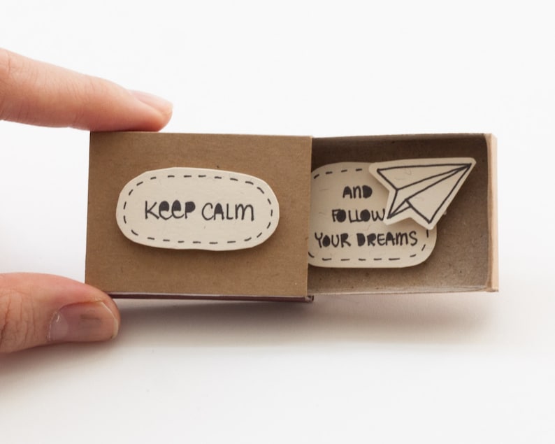 Cute Fun Encouragement Card Matchbox/ Gift Box / Message Box "keep Calm ...