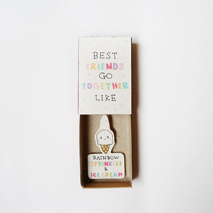 Cute Friendship Matchbox - Unique Gift Box for Friends - Cute Ice Cream ...