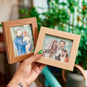 Mini Custom Cat Owner Portrait, Personalized Owner Pet Portrait, Custom ...