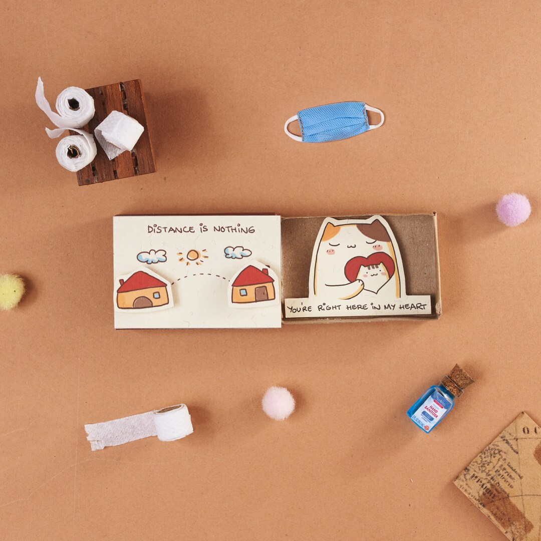 Long Distance Love Matchbox Card to Keep in Touch With Friends and ...