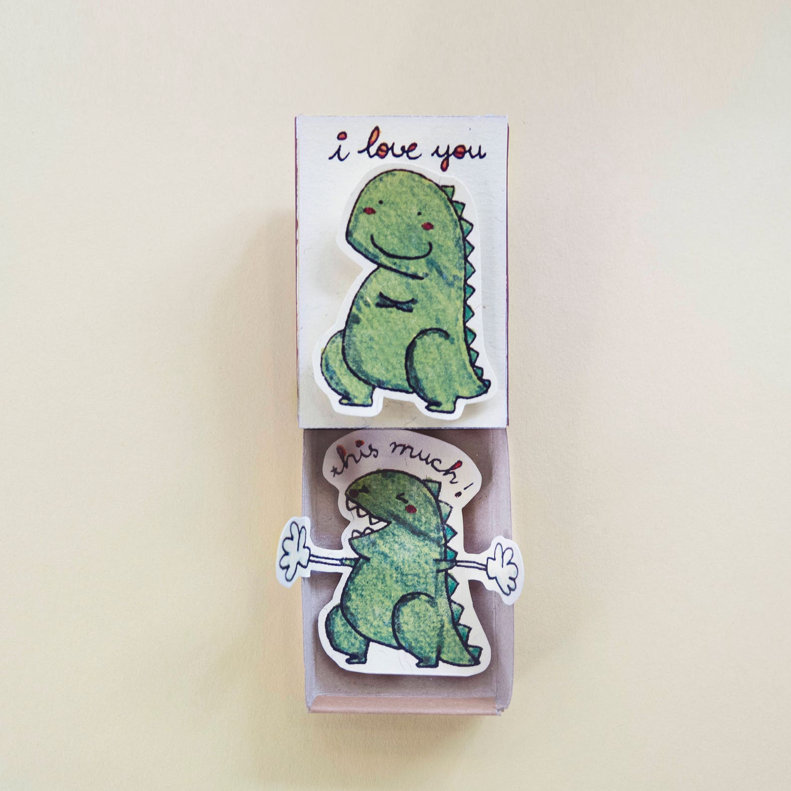 Dinosaur Love Card/ Funny 3D Pop-up Dino Card/ Funny Gift for | Etsy