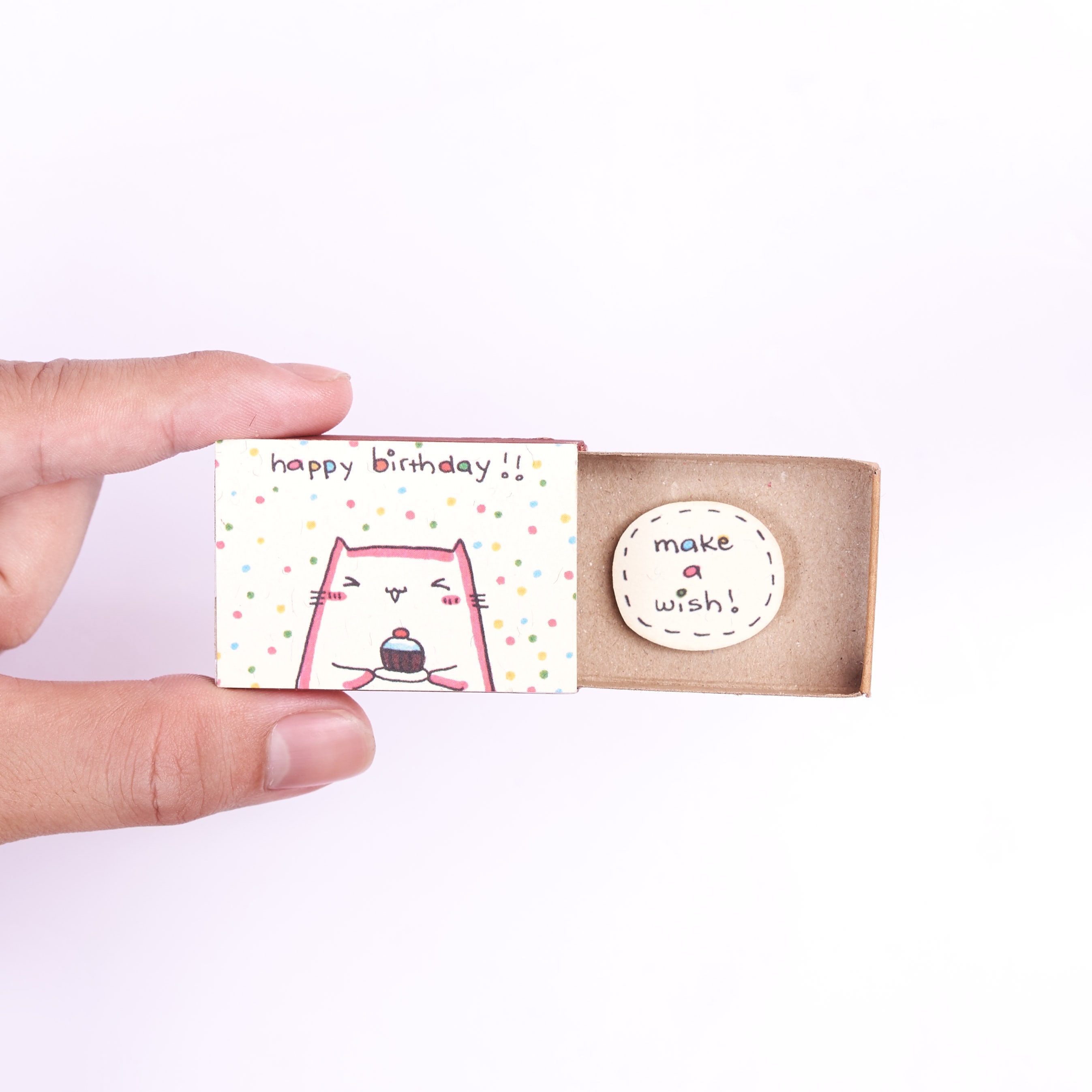 Cute Cat Birthday Card Matchbox/ Small Tiny Gift Box/ - Etsy