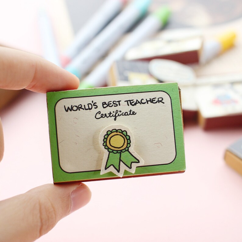 World's Best Teacher Certificate Matchbox Card/ Teacher of the Year Cup ...