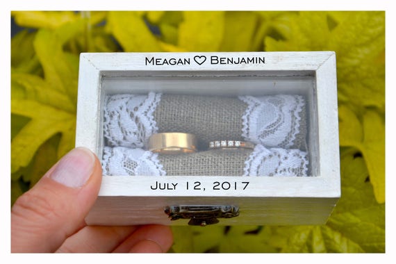 Ring box Personalized ring box with glass lid wedding box | Etsy