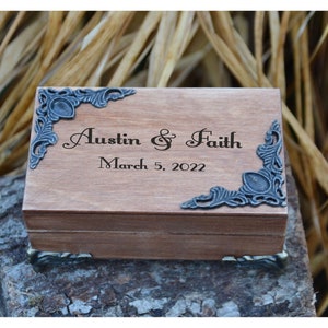 Personalized Wedding Ring Box, Ring Box, Personalised Ring Box, Wooden ...