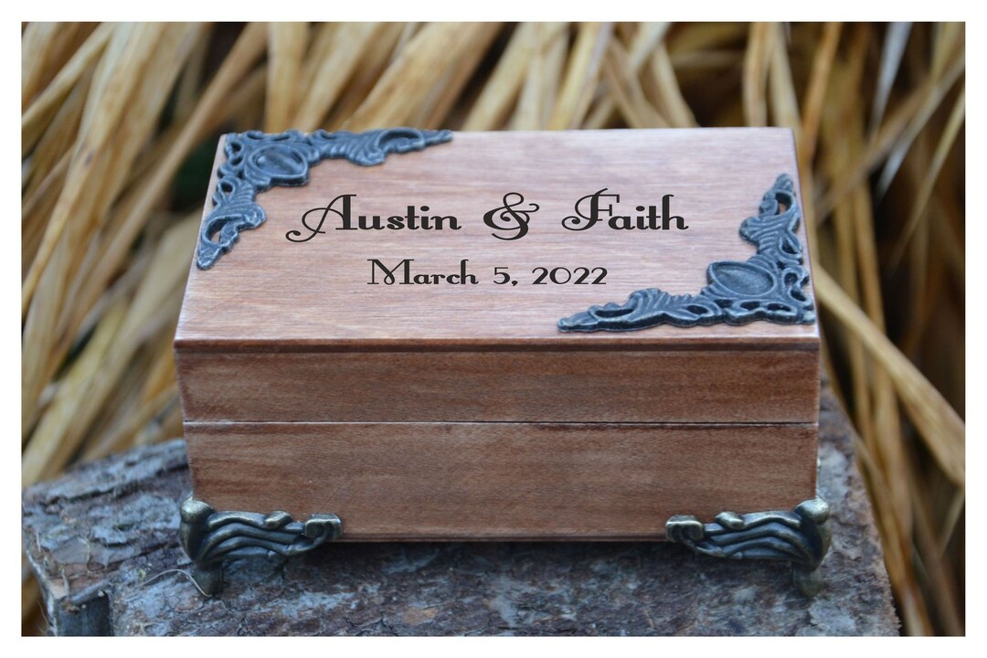 Personalized Wedding Ring Box, Ring Box, Personalised Ring Box, Wooden ...
